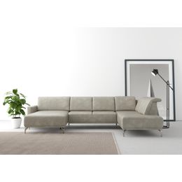 Sit & More Wohnlandschaft SIT & MORE, B:337cm H:84cm T:205cm, grau, Sofas, "Bailando U-Form", wahlweise mit Kopfteilverstellung und Vorziehsitz, motorisch