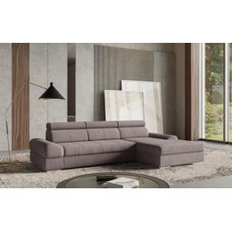 Sit & More Ecksofa SIT & MORE, B:284cm H:79cm T:171cm, grau, 90% Polyester, 10% Polyamid, Wohnzimmer, Sofas, "Broadway L-Form", inklusive Kopfteilverstellung,