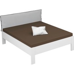 Futonbett Rauch, B:166cm H:107cm L:208cm, wei&szlig;, Betten, "Aditio", Kopfteil Webstoff mit abgesetztem Keder
