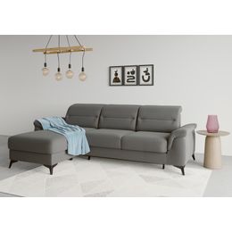 Sit & More Ecksofa SIT & MORE, B:258cm H:85cm T:170cm, grau, 90% Polyester, 10% Polyamid, Wohnzimmer, Sofas, "Sinatra L-Form", mit Recamiere, optional mit