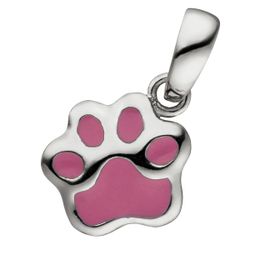Jobo Kinder Kettenanh&auml;nger "Anh&auml;nger Kinderanh&auml;nger Pfote Tatze rosa 10 mm", Silber 925 (Sterlingsilber)rosa, Silber 925 (Sterlingsilber),