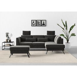 Sit & More Ecksofa SIT & MORE, B:254cm H:88cm T:188cm, grau, Wohnzimmer, Sofas, "Lindholm L-Form", mit Sitztiefenverstellung und Federkern