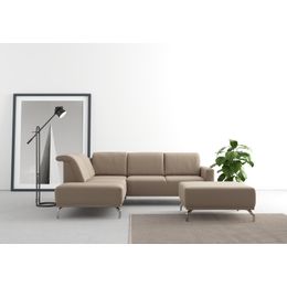 Sit & More Ecksofa SIT & MORE, B:249cm H:84cm T:205cm, grau, Wohnzimmer, Sofas, "Bailando L-Form", wahlweise mit Kopfteilverstellung und Vorziehsitz, motorisch