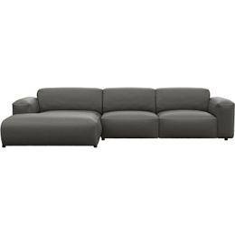 Ecksofa FLEXLUX, B:319cm H:73cm T:171cm, grau, 100% Echteder, Wohnzimmer, Sofas, "Lucera bequem und komfortabel durch hochwertigen Sitzaufbau,