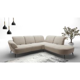 Sit & More Ecksofa SIT & MORE, B:302cm H:91cm T:270cm, beige, 95%Polyester 5%Polyamid, Wohnzimmer, Sofas, "Dance, L-Form, inkl. Sitztiefenverstellung", inkl.