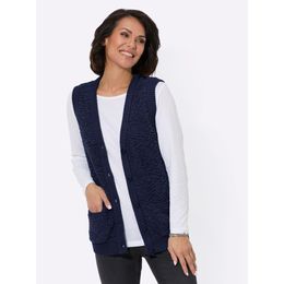 Casual Looks Damen Strickweste, blau, Gr. 40, unifarben, 58% Polyester, 42% Baumwolle, Westen