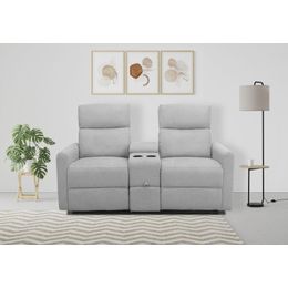 2-Sitzer Home Affaire, B:167cm H:102cm T:95cm, grau, Webstoff (95% Polyester 5%Nylon), Sofas, "Daoulas, 2er-Kinosofa, TV-Sessel, Multimedia-Sofa",