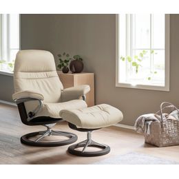 Fu&szlig;hocker stressless, B:57cm H:42cm T:40cm, beige, Leder BATICK: BATICK ist ein leicht korrigiertes, durchgef&auml;rbtes und genarbtes M&ouml;belleder, bei dem