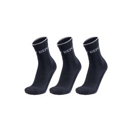Replay Herren Kurzsocken "Socken Replay TENNIS Leg Logo 3Prs Banderole 3er Pack", Gr. 35, schwarz, Obermaterial: 51% Baumwolle CO. 45% Polyester PES.