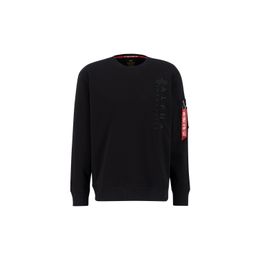 Herren Sweater "Embroidery Sweatshirt", schwarz, Gr. L, Alpha Industries, Obermaterial: 80% Baumwolle, 20% Polyester, Sweatshirts