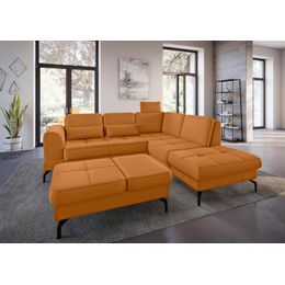Sit & More Ecksofa SIT & MORE, B:258cm H:87cm T:226cm, gelb, Wohnzimmer, Sofas, "Bendigo L-Form", inklusive Sitztiefenverstellung, Bodenfreiheit 15 cm, in 2