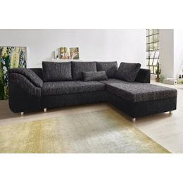 Ecksofa Collection AB, B:256cm H:87cm T:165cm, schwarz-wei&szlig;, Microfaser PRIMABELLE (100% Polyester) / Struktur (80% Polyester, 20% Acryl);Struktur