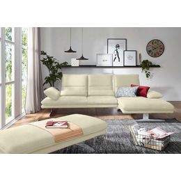 Ecksofa W.Schillig, B:291cm H:94cm T:164cm, beige, Stoff S37 (100% Polyester): Luxus-Microfaser in Lederoptik, Wohnzimmer, Sofas, "broadway,