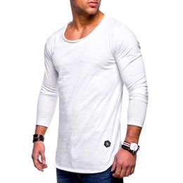 behype Herren Langarmshirt "Dust L/S", wei&szlig;, Gr. S, unifarben, 100% Baumwolle, Shirts, mit weitem Halsausschnitt