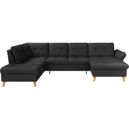 Sit & More Wohnlandschaft SIT & MORE, B:327cm H:90cm T:226cm, schwarz, Sofas, "G&ouml;teborg", inkl. Sitztiefenverstellung, wahlweise mit Bettfunktion & Bettkasten