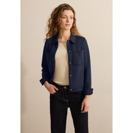 Cecil Damen Sweatjacke, blau, Gr. XXL, unifarben, Sweatware, Obermaterial: 74% Polyester, 21% Viskose, 5% Elasthan; Futter: 100% Polyester,
