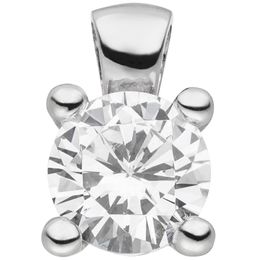 Kettenanh&auml;nger Jobo "Anh&auml;nger Silberanh&auml;nger 15 mm", silber 925, wei&szlig;, Schmuckanh&auml;nger, Damen, Silber 925 (Sterlingsilber), Kettenanh&auml;nger, 925 Silber rhodiniert mit Zirkonia