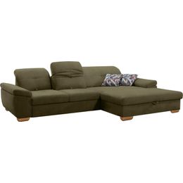 Ecksofa Alina, B:271cm H:91cm T:199cm, gr&uuml;n, Struktur fein XBO (90% Polyester, 10% Polyamide);Chenille GCP (100% Polyester), Wohnzimmer, Sofas,