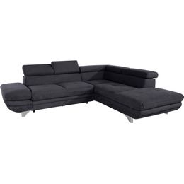 Ecksofa COTTA, B:273cm H:72cm T:237cm, schwarz, Struktur (100% Polyester );Chenille (90% Polyester; 10% Polyamid ), Wohnzimmer, Sofas, "Enterprise