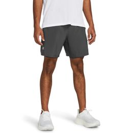 Under Armour Herren 2-in-1-Shorts "UA LAUNCH 7 2-IN-1 SHORTS"castlerock, castlerock, reflective, Gr. XL, Obermaterial: 100% Polyester, Hosen, f&uuml;r