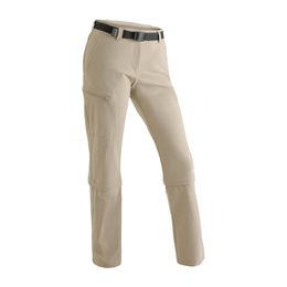 Maier Sports Damen Funktionshose "Arolla", beige, Gr. 76, 90% Polyamid, 10% Elasthan, Hosen, Damen Wanderhose, zipp-off Outdoor-Hose, 3 Taschen,
