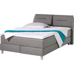 Boxspringbett Maintal, grau, Bezug bei beige, anthrazit und hellgrau: pflegeleichter Strukturstoff (100% Polyester);Bezug bei wei&szlig; und schwarz: