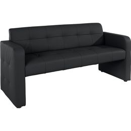 Polsterbank, B:182cm H:82cm T:68cm, schwarz, exxpo - SOFA FASHION, Microfaser (Zusammensetzung: 100% Polyester);Lederfaserstoff (Grundgewebe 41%