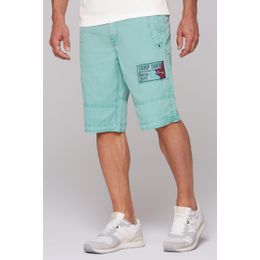 CAMP DAVID Herren Bermudas, gr&uuml;n, Gr. M, unifarben, Web, Obermaterial: 100% Baumwolle, Hosen, Sommerhose mit gro&szlig;em Logo-Aufn&auml;her