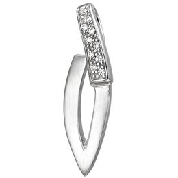 Kettenanh&auml;nger Jobo "Anh&auml;nger Silberanh&auml;nger 23 mm", silber 925, wei&szlig;, Schmuckanh&auml;nger, Damen, Silber 925 (Sterlingsilber), Kettenanh&auml;nger, 925 Silber rhodiniert mit 10 Zirkonia