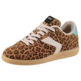 VERBENAS Damen Sneaker "Sora Leo Summer", Gr. 35, braun, Glattleder, Veloursleder, Animal-Print, Schuhe, Trendsneaker, Freizeitschuh, Halbschuh mit