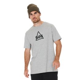 SOS Herren Funktionsshirt "Kvitfjell", grau, Gr. XXL, bedruckt, unifarben, 95% Baumwolle, 5% Elasthan, Shirts, mit gro&szlig;em Markenlogo auf der Brust
