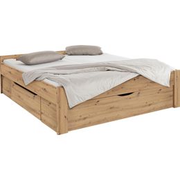 Bett Rauch, B:165cm H:60cm L:207cm, braun, Schlafzimmer, Betten, "Scala", mit Schubk&auml;sten in 3 Varianten