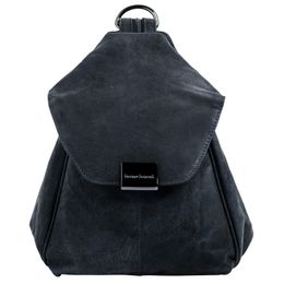 Bruno Banani Damen Cityrucksack, blau, Leder, Rindsleder, unifarben, Rucks&auml;cke, echt Leder
