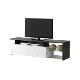 Lowboard Inosign, B:170cm H:46,5cm T:41,5cm, schwarz-wei&szlig;, FSC-zertifizierter Holzwerkstoff, Wohnzimmer, Sideboards, "Arctic TV-Board",