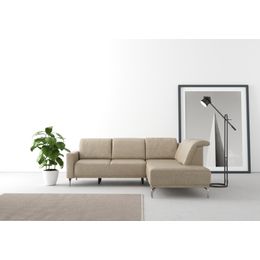 Sit & More Ecksofa SIT & MORE, B:249cm H:84cm T:205cm, beige, Wohnzimmer, Sofas, "Bailando L-Form", wahlweise mit Kopfteilverstellung und Vorziehsitz, motorisch