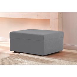 Hocker Home Affaire, B:74cm H:41cm T:74cm, grau, 100% Polyester Melrose;Luxus-Microfaser Nubuk (100% Polyester);Struktur (100% Polyester),