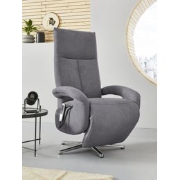 Sit & More TV-Sessel SIT & MORE, B:74cm H:117cm T:85cm, grau, 90%Polyester, 10%Polyamid, Sessel, "Tycoon mit Kopfteilverstellung und 360 Drehfunktion",