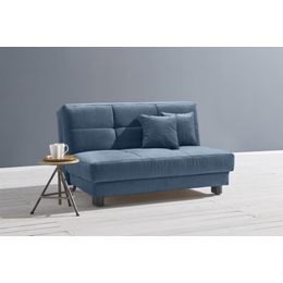 ell+ell Schlafsofa ELL + ELL, B:145cm H:90cm T:100cm, blau, 100% Polyester, Jugendzimmer, Sofas, "Tilda", Breite 145 cm, inkl. 2 Zierkissen