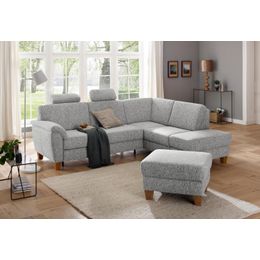 Ecksofa Home Affaire, B:250cm H:89cm T:201cm, silber, Struktur ( 100% Polyester);Struktur fein ( 100% Polyester);Luxus-Microfaser ALTARA NUBUCK (100%