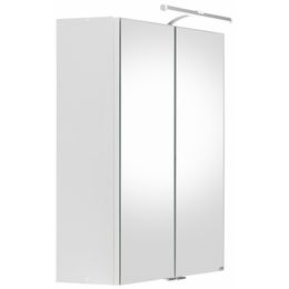 Spiegelschrank Welltime, B:60cm H:71cm T:20cm, wei&szlig;, Badezimmer, Schr&auml;nke, "Hero", mit LED-Beleuchtung und wechselbarem T&uuml;ranschlag