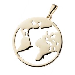 Kettenanh&auml;nger Jobo "Anh&auml;nger Welt Weltkarte 19 mm", gelbgold 333, Schmuckanh&auml;nger, Damen, Gelbgold 333, Kettenanh&auml;nger, 333 Gold