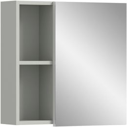Spiegelschrank Welltime, B:55cm H:55cm T:17cm, grau, FSC-zertifizierter Holzwerkstoff, Badezimmer, Schr&auml;nke, "Calcio, Breite 55 cm, 1 Spiegelt&uuml;r, 3