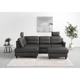 Sit & More Ecksofa SIT & MORE, B:251cm H:90cm T:187cm, grau, Wohnzimmer, Sofas, "Far&ouml; L-Form", inklusive Federkern, wahlweise mit Bettfunktion und Bettkasten