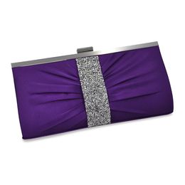 Steuer Damen Abendtasche "Lilafarbene Satin-Optik mit Strassbesatz", lila, Taschen