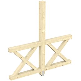 Skan Holz Carport-Seitenwand SKANHOLZ, B:193cm H:210cm, beige, Holzwerkstoff, Gartenhaus-Seitenw&auml;nde, "Andreaskreuz", freistehehend
