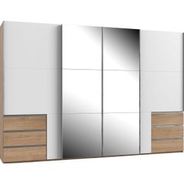 Schwebet&uuml;renschrank wimex, B:350cm H:236cm T:65cm, wei&szlig;, Schr&auml;nke, "Level by fresh to go", mit Synchron&ouml;ffnung