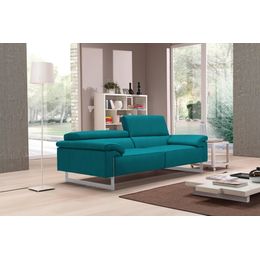2,5-Sitzer Egoitaliano, B:216cm H:94cm T:107cm, blau, Sofas, "Malika, Designsofa mit hohem Sitzkomfort, edel und bequem", inkl. Kopfteilverstellung