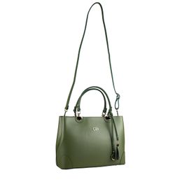 Damen Henkeltasche "Miami", Collezione Alessandro, gr&uuml;n, Leder, Taschen, hochwertiges Rindsleder mit Quaste und Anh&auml;nger