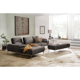 Ecksofa W.Schillig, B:319cm H:88cm T:178cm, grau, Longlife Xtra-Leder Z73: Naturwalkleder der Luxusklasse aus den erlesensten Rohh&auml;uten. Hautst&auml;rke