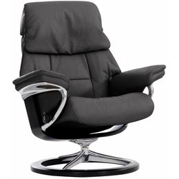 Relaxsessel stressless, B:76cm H:100cm T:75cm, grau, Leder PALOMA: durchgef&auml;rbtes Semianilin-M&ouml;belleder;Leder BATICK: durchgef&auml;rbtes und genarbtes